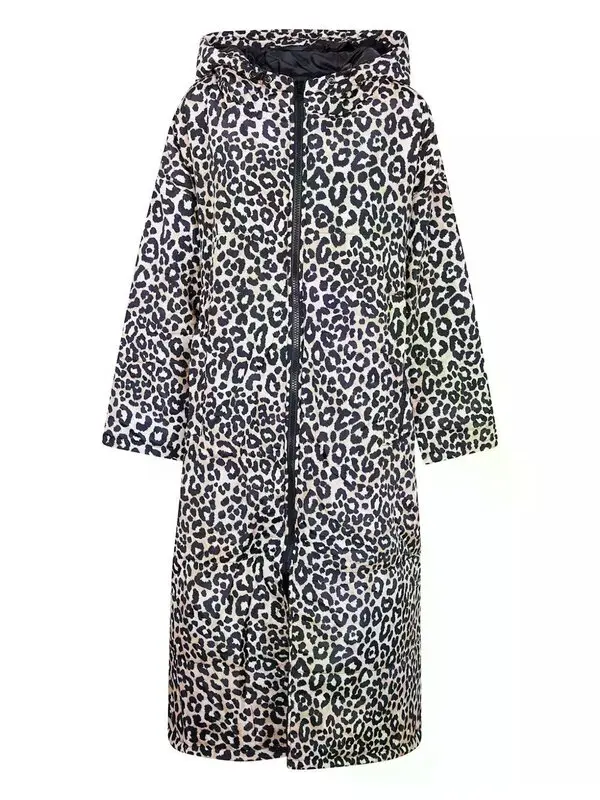SITTINGSUITS Animal-print Hooded Coat - Neutrals
