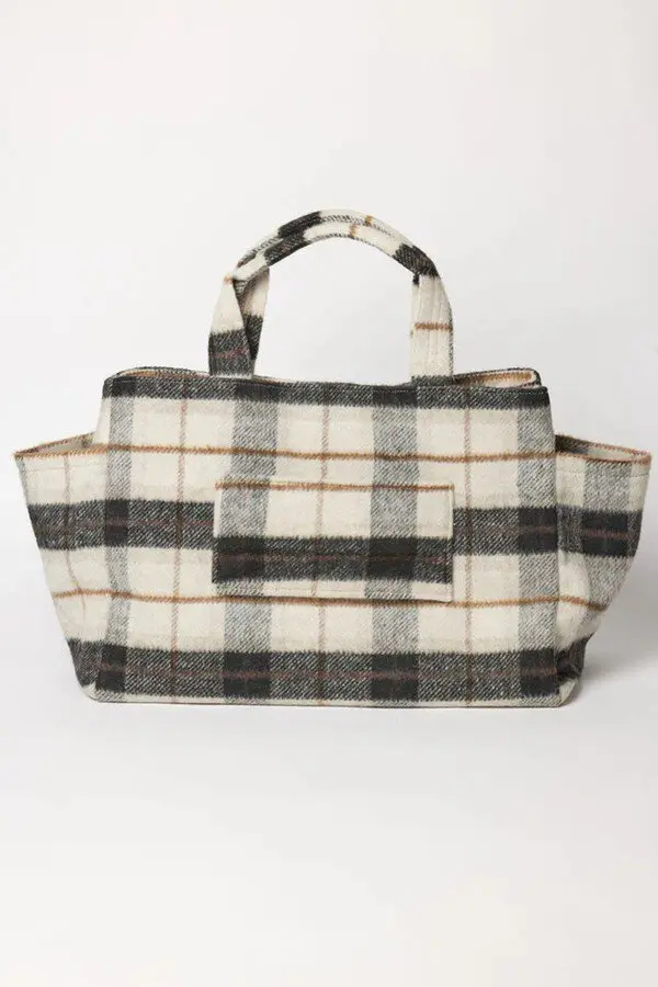 Velvet By Graham & Spencer Plaid Tote - Black