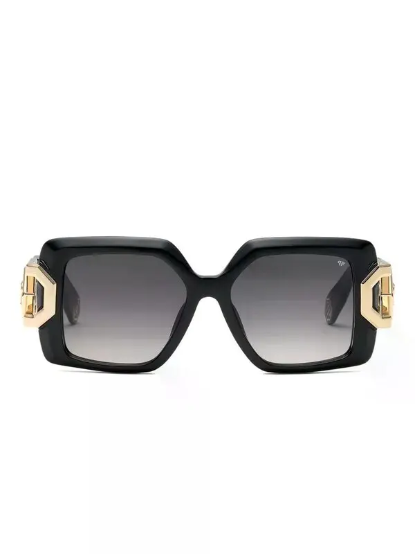 Philipp Plein Square-frame Sunglasses With Logo - Black