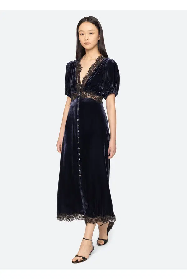 Sea Clarice Velvet Midi Dress