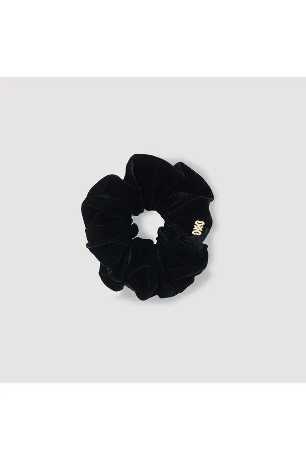Sandro Velvet Elasticated Scrunchie - Black