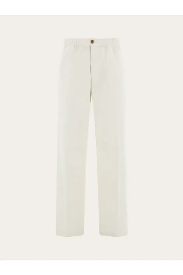 FERRAGAMO Tailored Crêpe Cotton Viscose Jogger Trouser