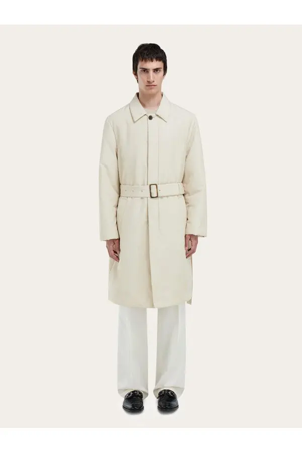 FERRAGAMO Belted Padded Trench - Natural
