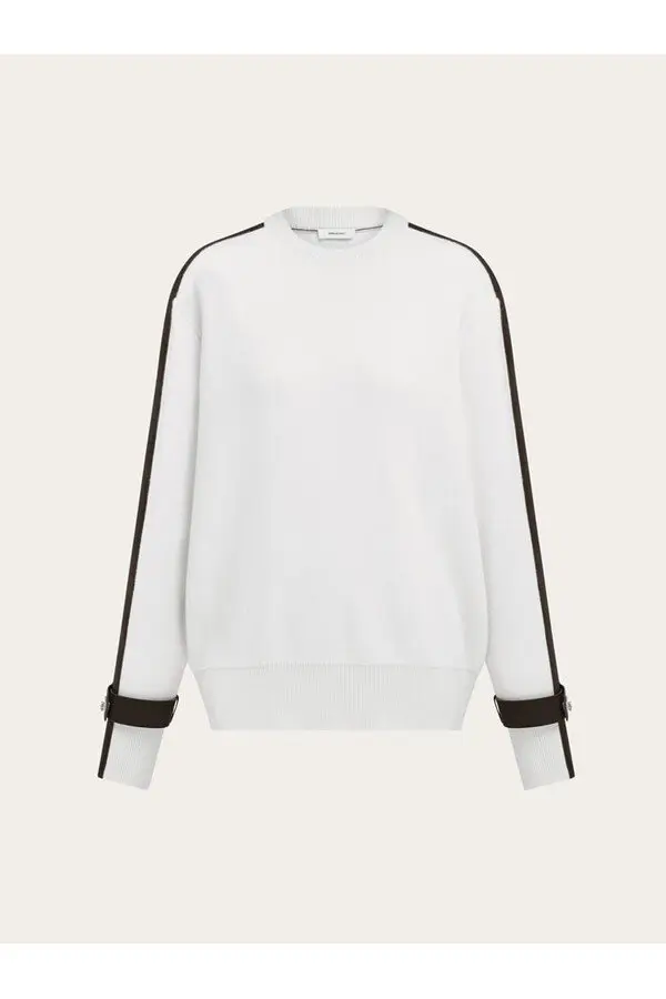 FERRAGAMO Crewneck Sweater - Black / White