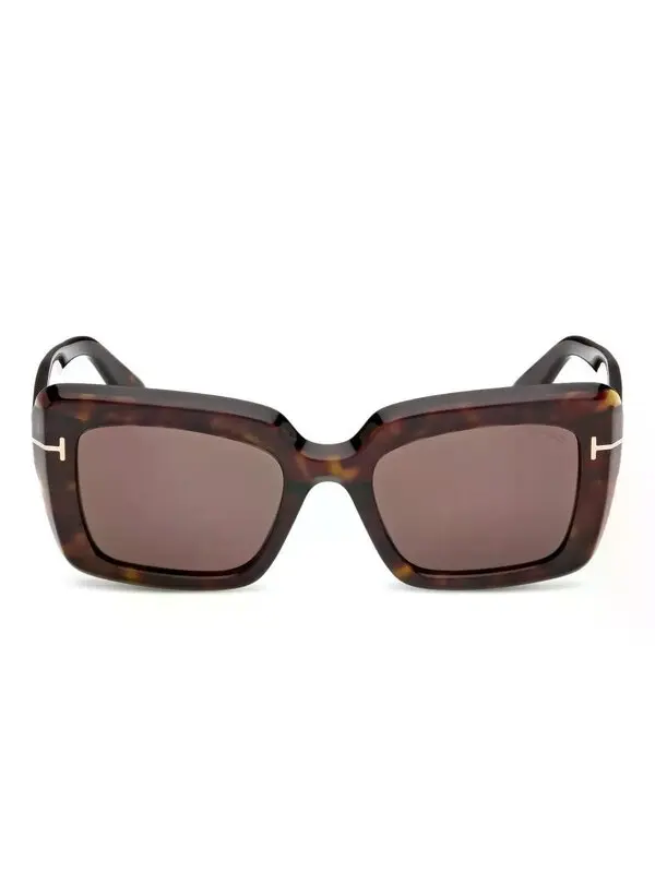 TOM FORD Square-frame Sunglasses With Logo Detail - Brown