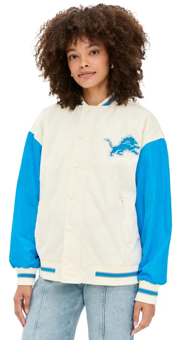 Terez Lions Colorblock Bomber Jacket - Lions Sugar Swizzle/blue