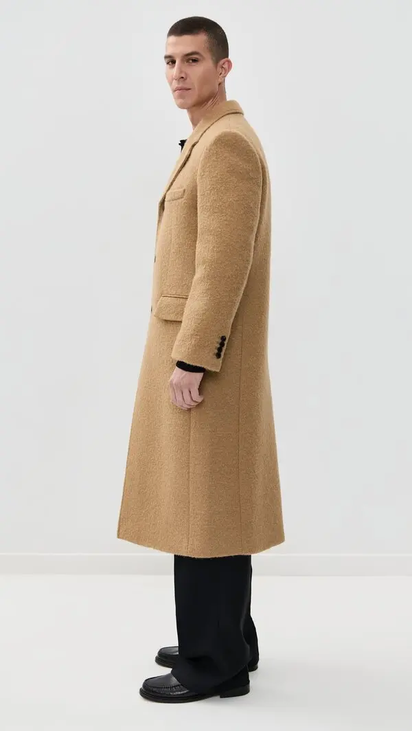 DUNST 2-way 3-button Boucle Wool Coat