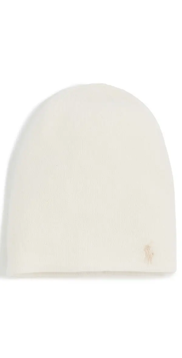 Ralph Lauren Cashmere Beanie - Cream