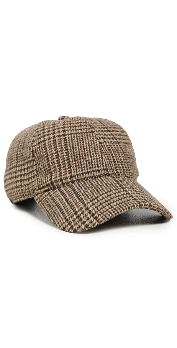 Rag & Bone Harlow Baseball Cap - Camel Heritage Plaid