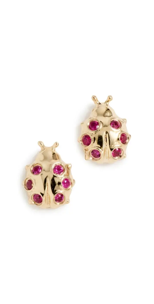SYDNEY EVAN 14k Ladybug Stud Earrings - Yellow Gold