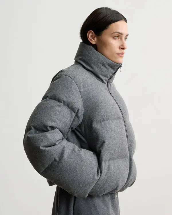 WAKAKUU Storm Puffer Wool Jacket - Grey