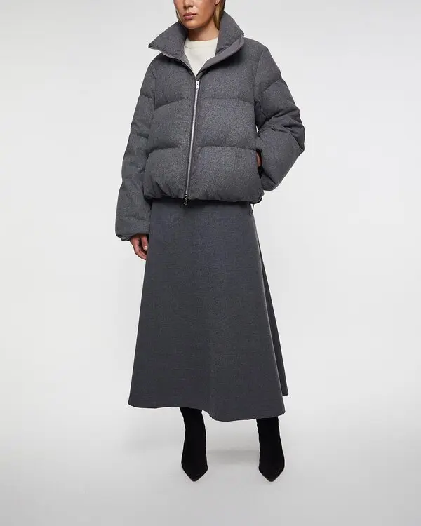 WAKAKUU Storm Puffer Wool Jacket - Grey