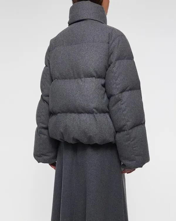 WAKAKUU Storm Puffer Wool Jacket - Grey