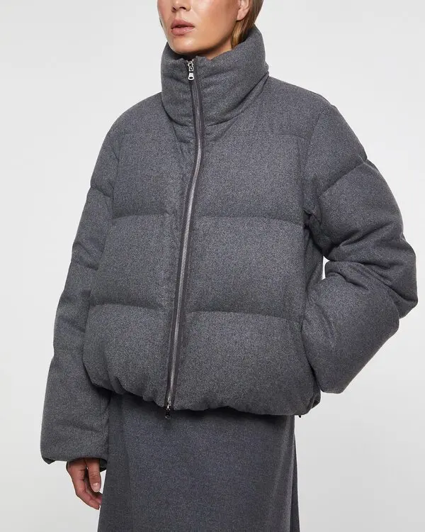 WAKAKUU Storm Puffer Wool Jacket - Grey