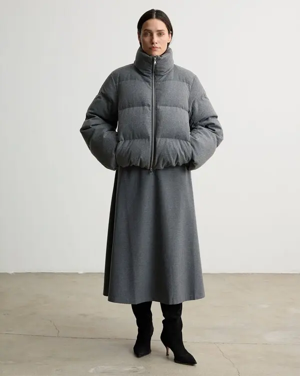 WAKAKUU Storm Puffer Wool Jacket - Grey