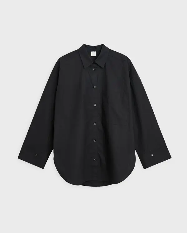 BY MALENE BIRGER Classic Organic Cotton Relaxed Fit Shirt - Black