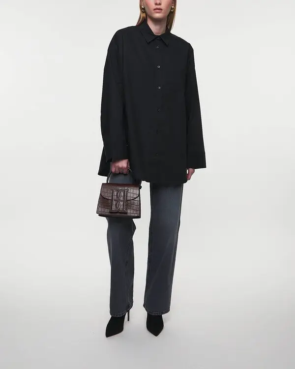 BY MALENE BIRGER Classic Organic Cotton Relaxed Fit Shirt - Black