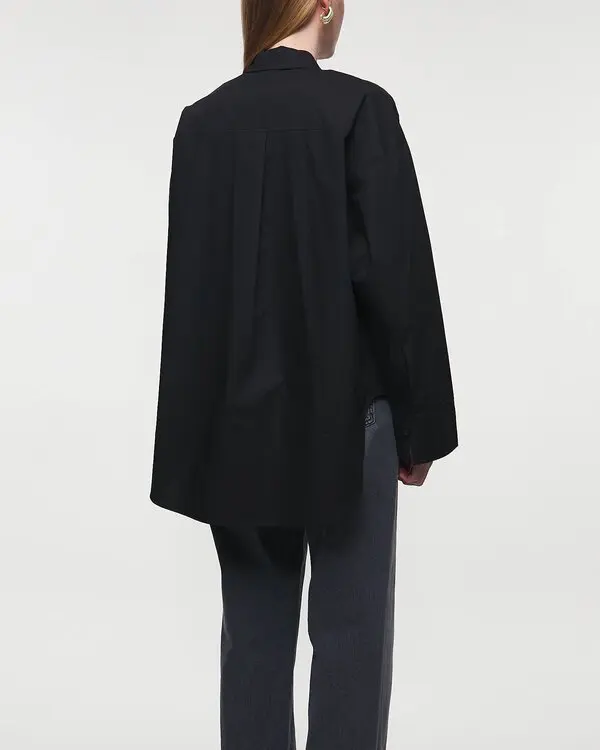 BY MALENE BIRGER Classic Organic Cotton Relaxed Fit Shirt - Black