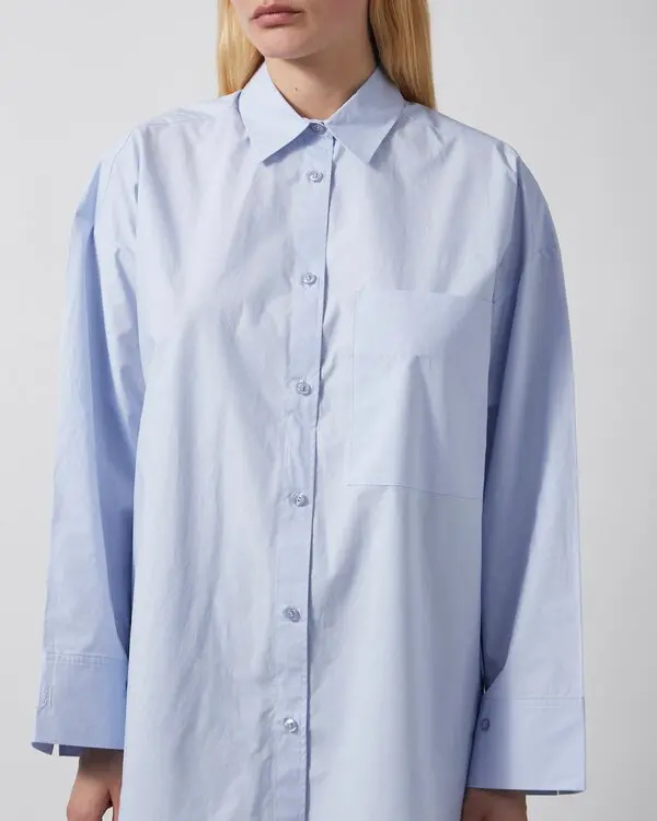 BY MALENE BIRGER Derris Organic Cotton Shirt - Blue