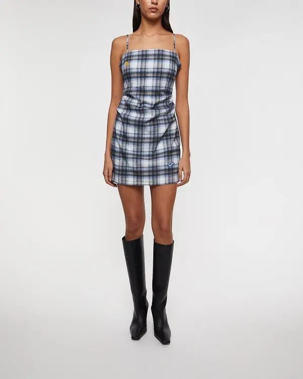 Acne Studios Strap Checked Mini Dress
