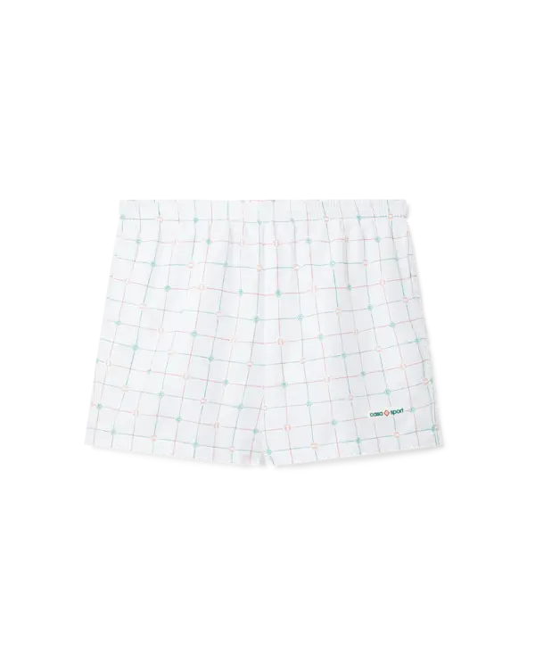 Casablanca Tennis Check Swim Trunks - Orange
