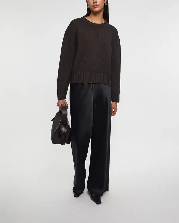 ALMADA Cru Crewneck Cashmere Sweater - Chocolate