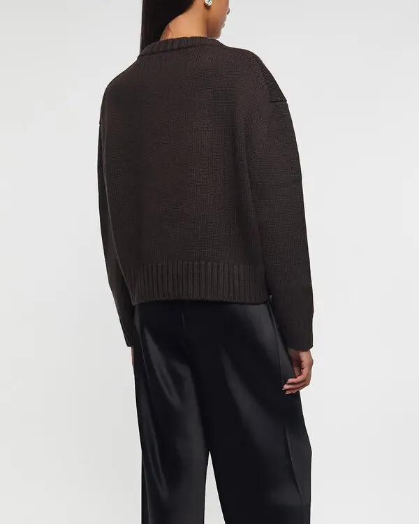 ALMADA Cru Crewneck Cashmere Sweater - Chocolate