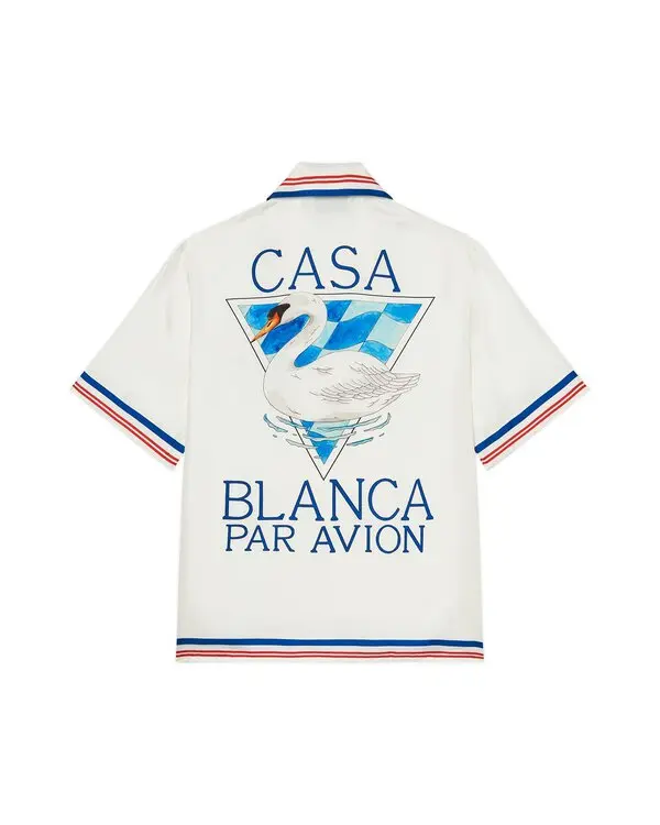 Casablanca Par Avion Cuban Collar Silk Shirt - Multicolor