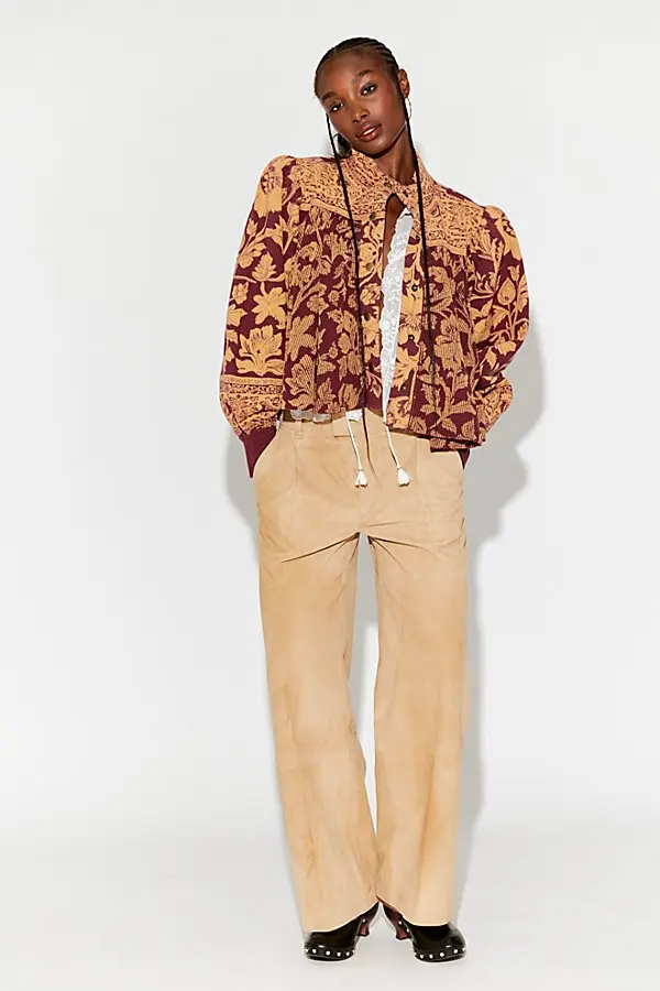 Free People Relaxed Fit Pleated Cardigan