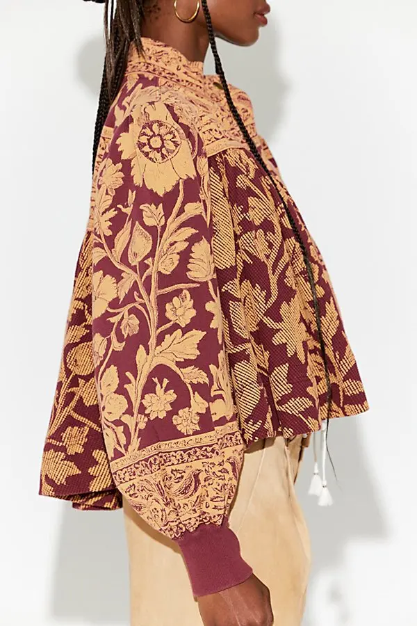 Free People Relaxed Fit Pleated Cardigan