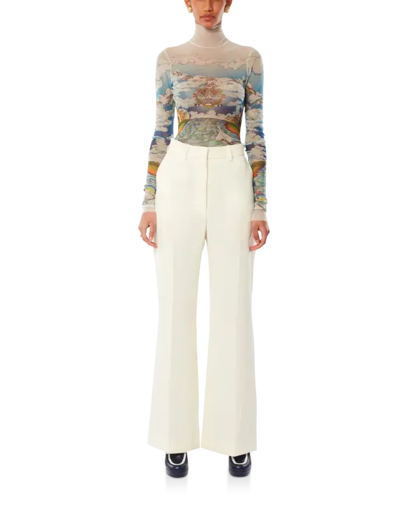Casablanca Le Vol Ideal Printed Mesh Top