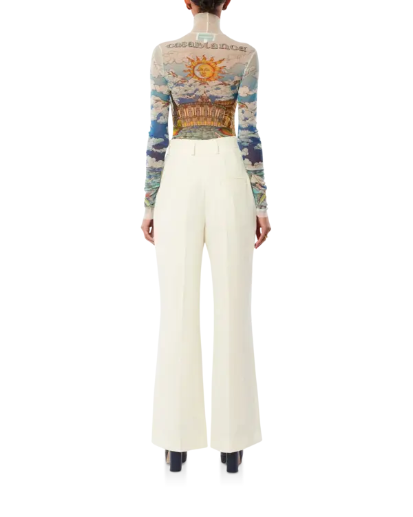 Casablanca Le Vol Ideal Printed Mesh Top