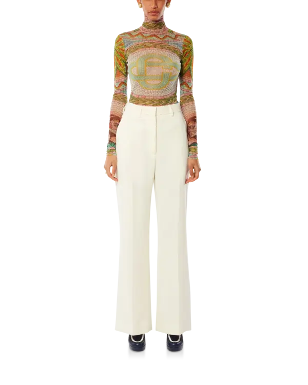 Casablanca Mosaics Greques Printed Mesh Top