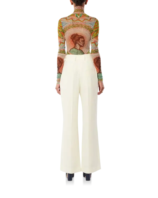 Casablanca Mosaics Greques Printed Mesh Top