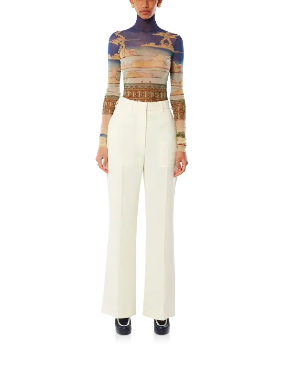 Casablanca Place Casa Printed Mesh Top