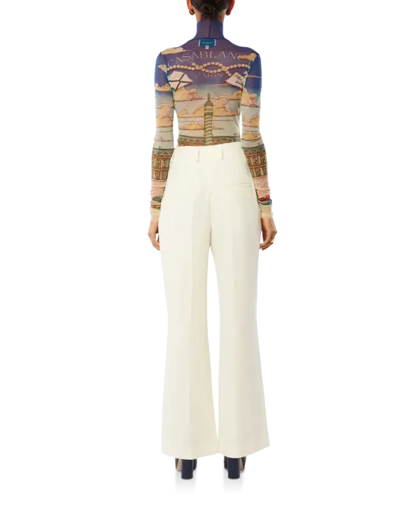 Casablanca Place Casa Printed Mesh Top