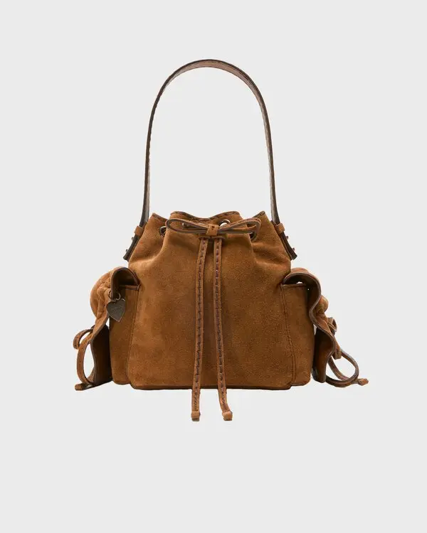Acne Studios Multipocket Mini Bucket Suede Bag