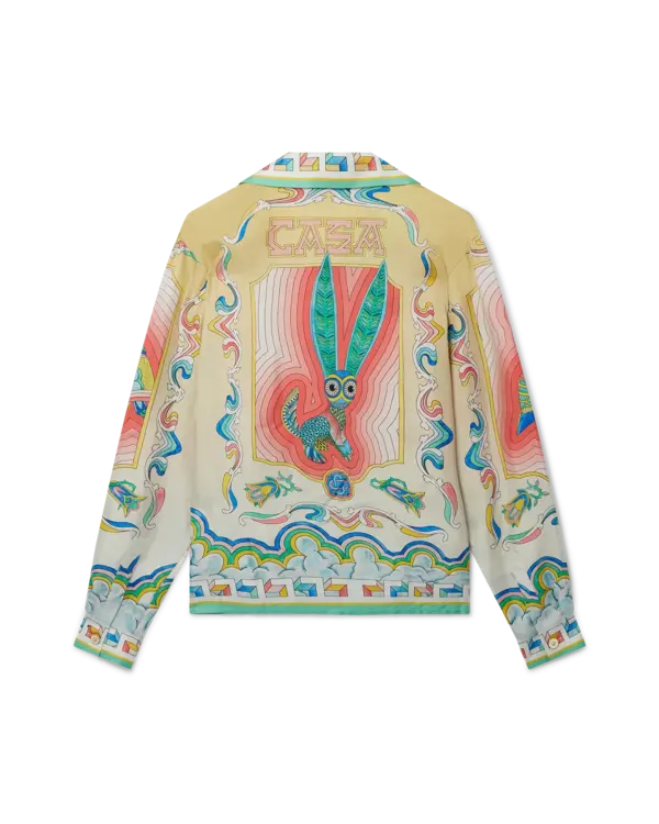 Casablanca Souvenir Long Sleeve Silk Shirt - Multicolor