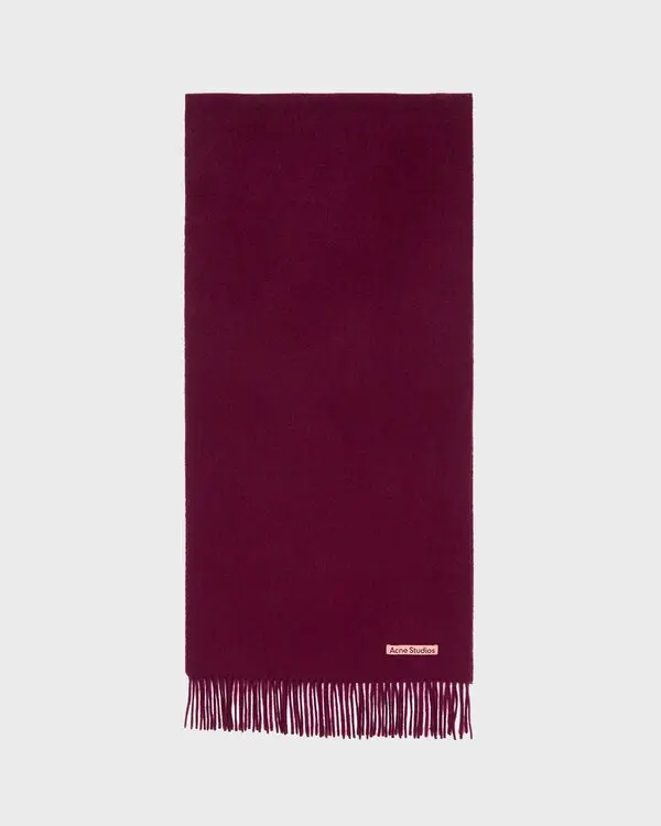 Acne Studios Fringe Wool Scarf - Burgundy
