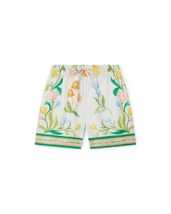 Casablanca L'arche Fleurie Silk Shorts