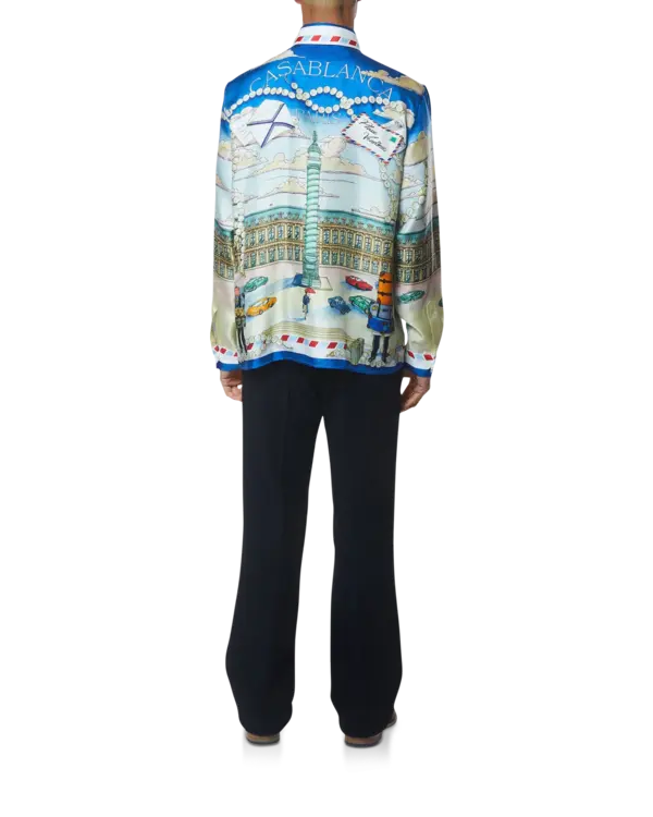 Casablanca Place Casa Long Sleeve Silk Shirt