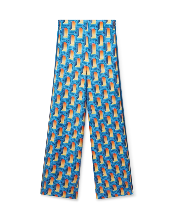 Casablanca L'arche De Nuit Silk Wide Leg Trousers - Multicolor