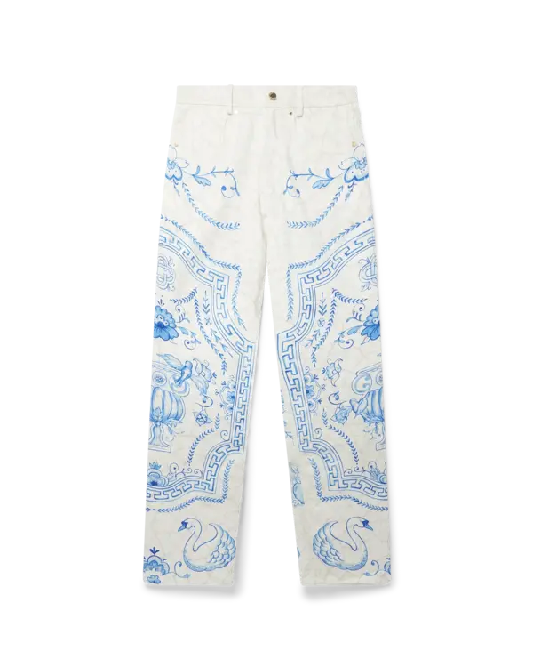 Casablanca Plat A Dessert Printed Straight Leg Jeans - Multicolor