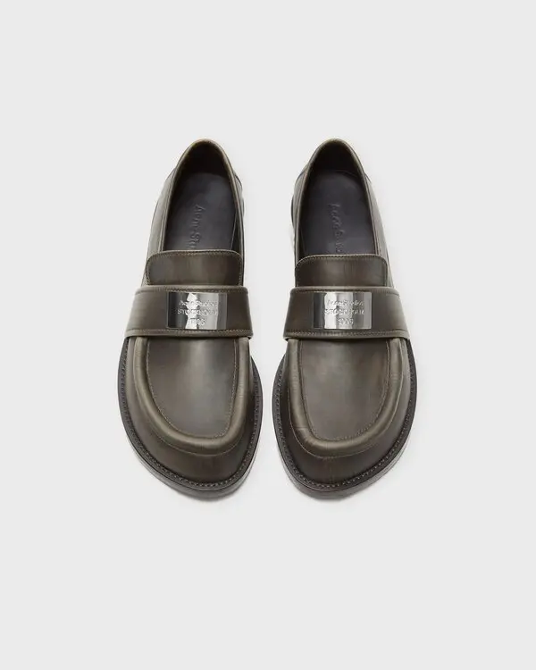 Acne Studios Logo Leather Loafers - Brown