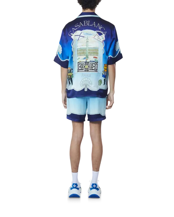 Casablanca Place Vendome Short Sleeve Silk Shirt