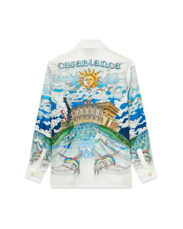 Casablanca Le Vol Ideal Long Sleeve Silk Shirt - Multicolor