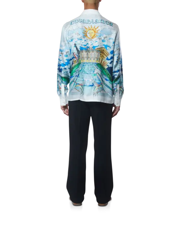 Casablanca Le Vol Ideal Long Sleeve Silk Shirt
