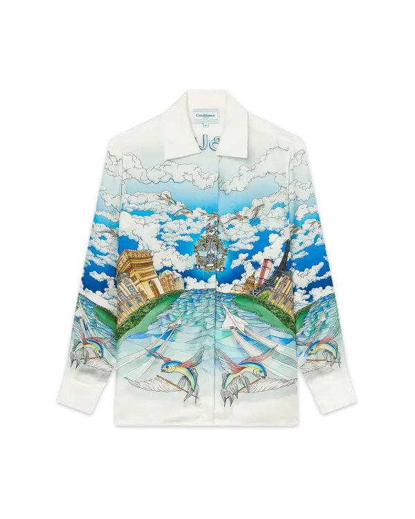 Casablanca Le Vol Ideal Long Sleeve Silk Shirt