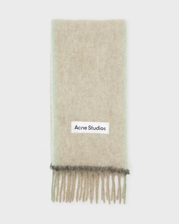 Acne Studios Wool Mohair Scarf Beige/gr - Beige,grå