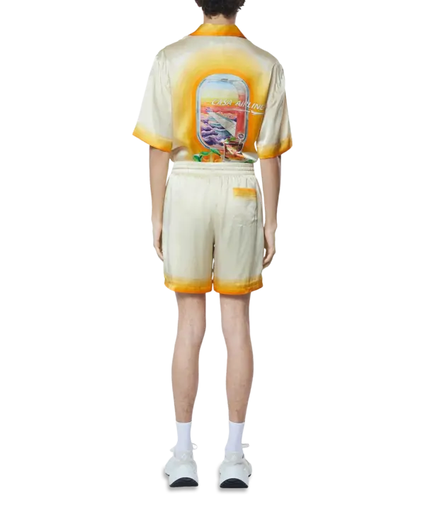 Casablanca Panoramique Silk Satin Shorts - Multicolor
